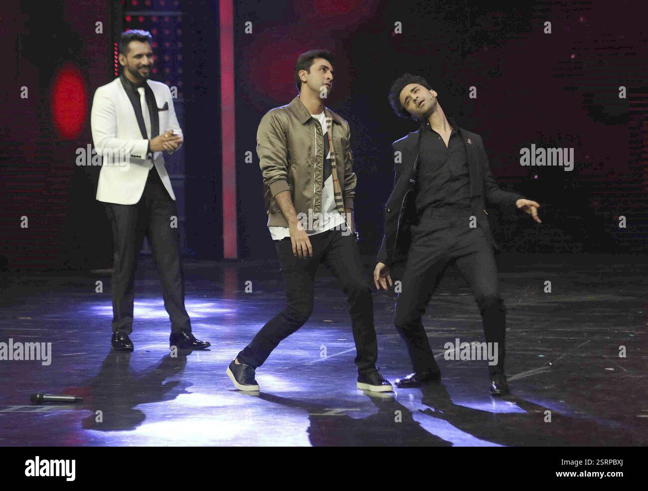 Bollywood actor Ranbir Kapoor with choreographers Punit Pathak Raghav ...