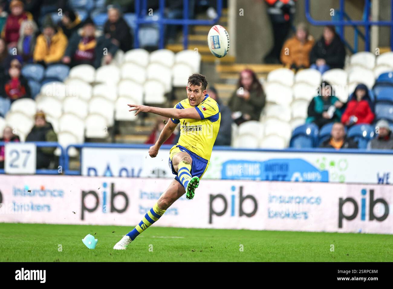 Stefan Ratchford of Warrington Wolves converts for a goal during the ...