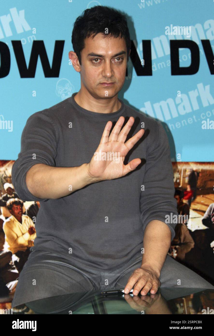 Bollywood actor Aamir Khan gestures during the launch of the DVD of ...