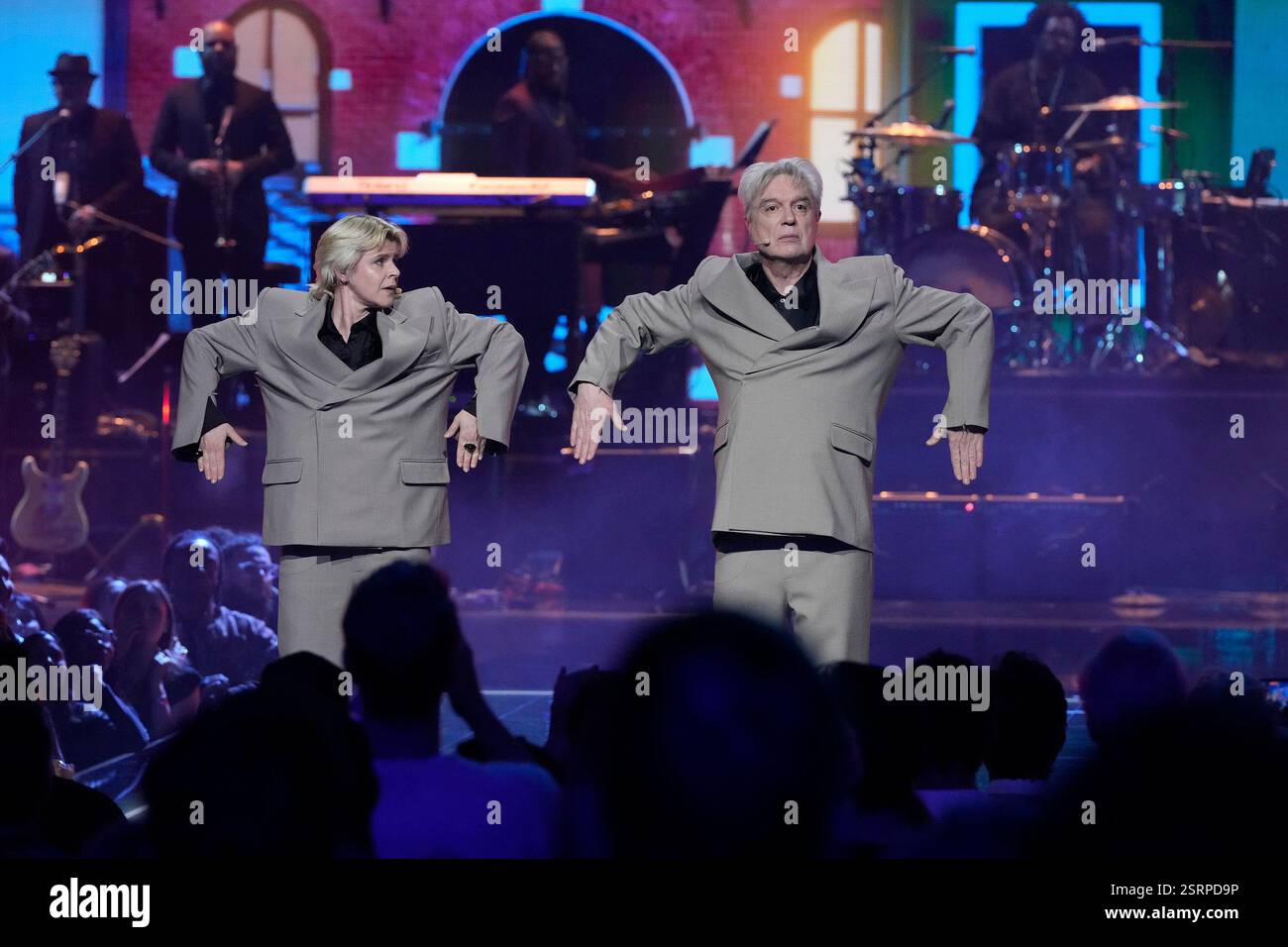 SNL50: THE HOMECOMING CONCERT -- Pictured: (l-r) Robyn, David Byrne ...