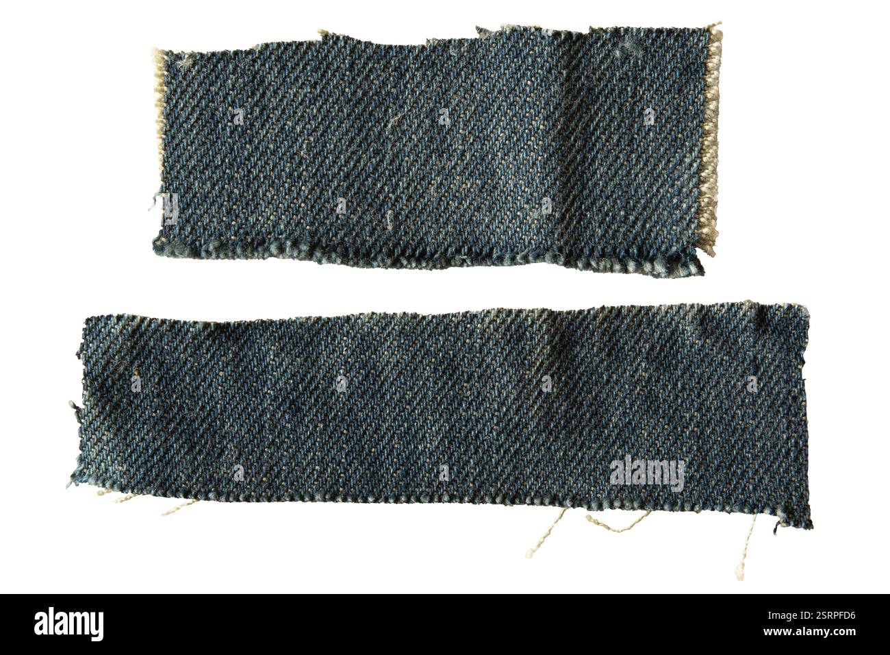 Rectangular jeans cloth texture on white background with clipping path ...