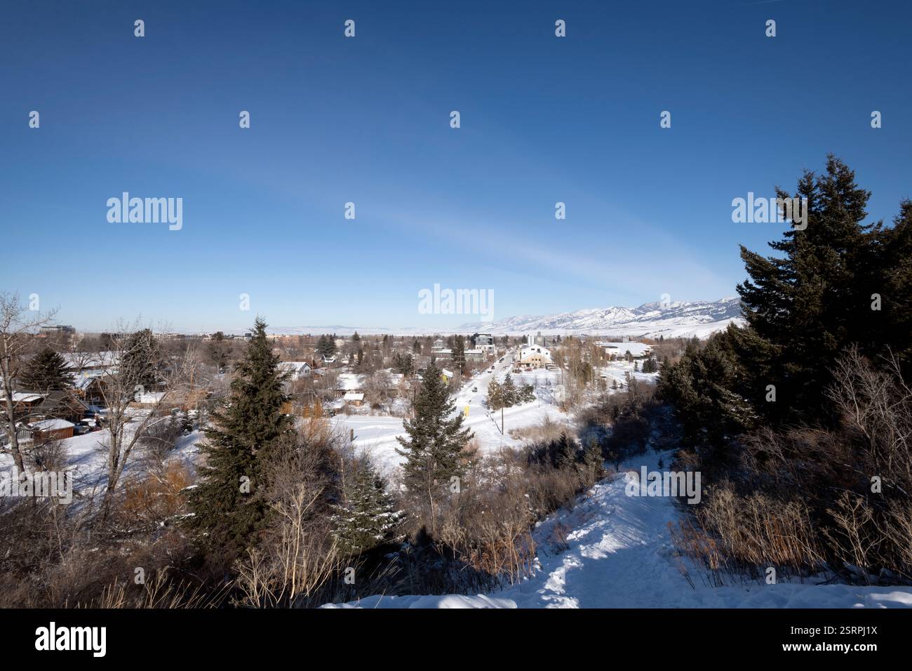 Usa, Montana, Bozeman. View overlooking historic Whiskey District Stock ...