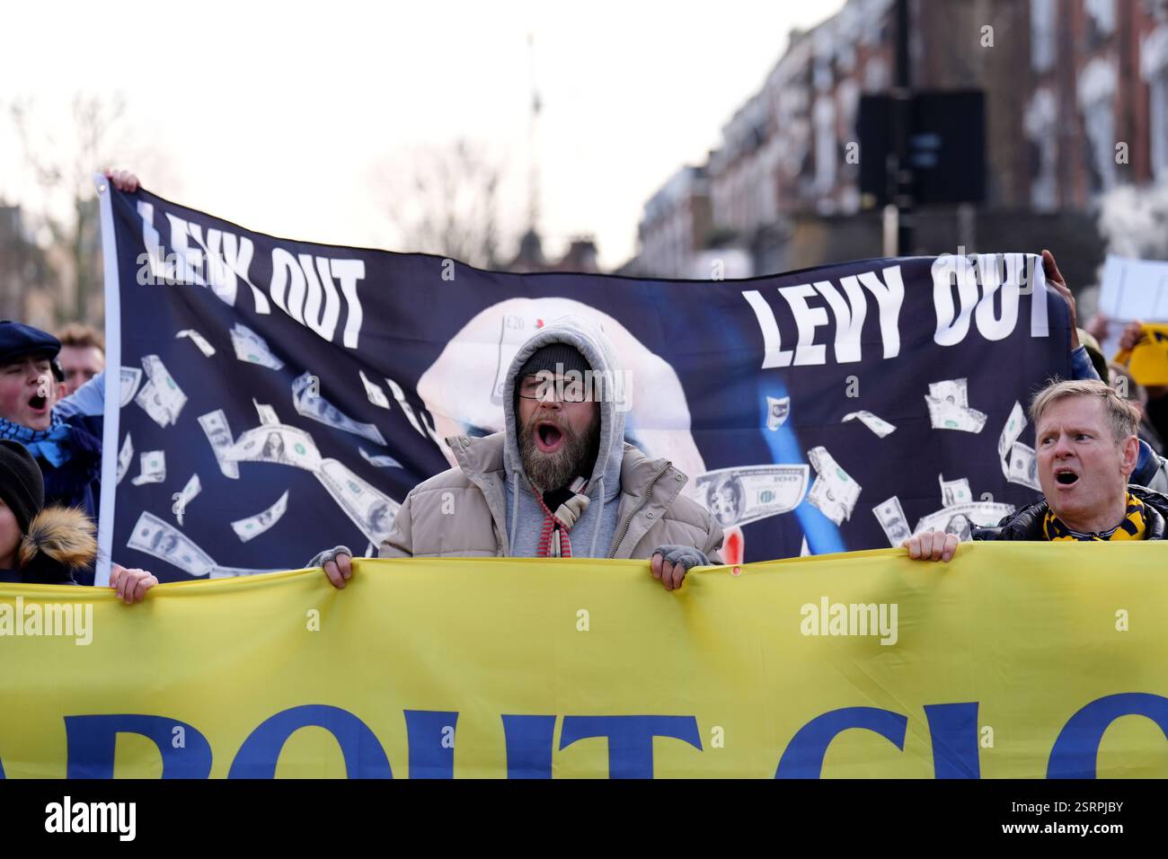 Tottenham Hotspur fans protest against the club owners ahead of the ...
