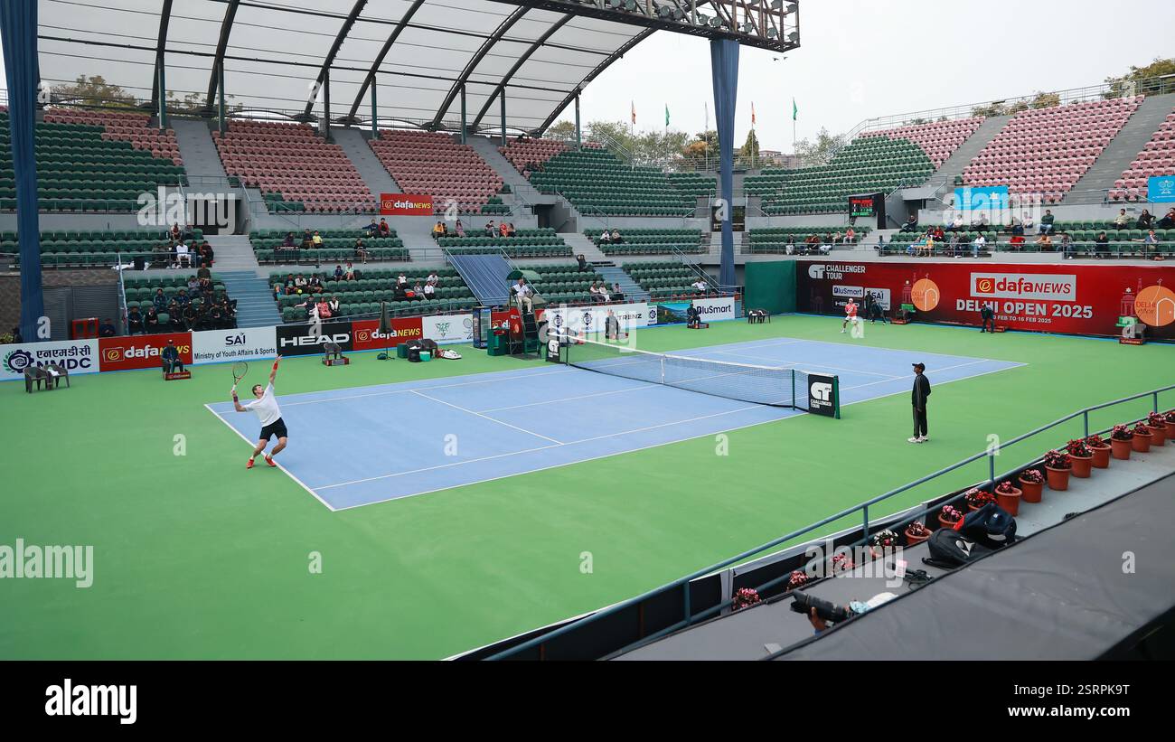 New Delhi, Delhi, India. 16th Feb, 2025. Stadium view during Singles ...