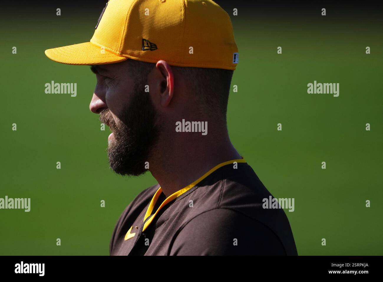 San Diego Padres pitcher pitcher Austin Davis stands on the field ...