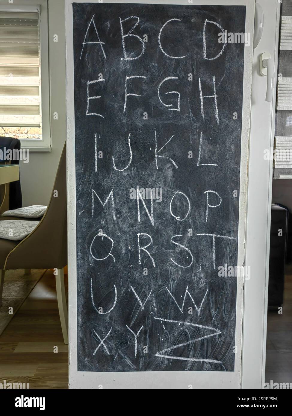 Learning Corner – English Alphabet on a Blackboard Stock Photo - Alamy