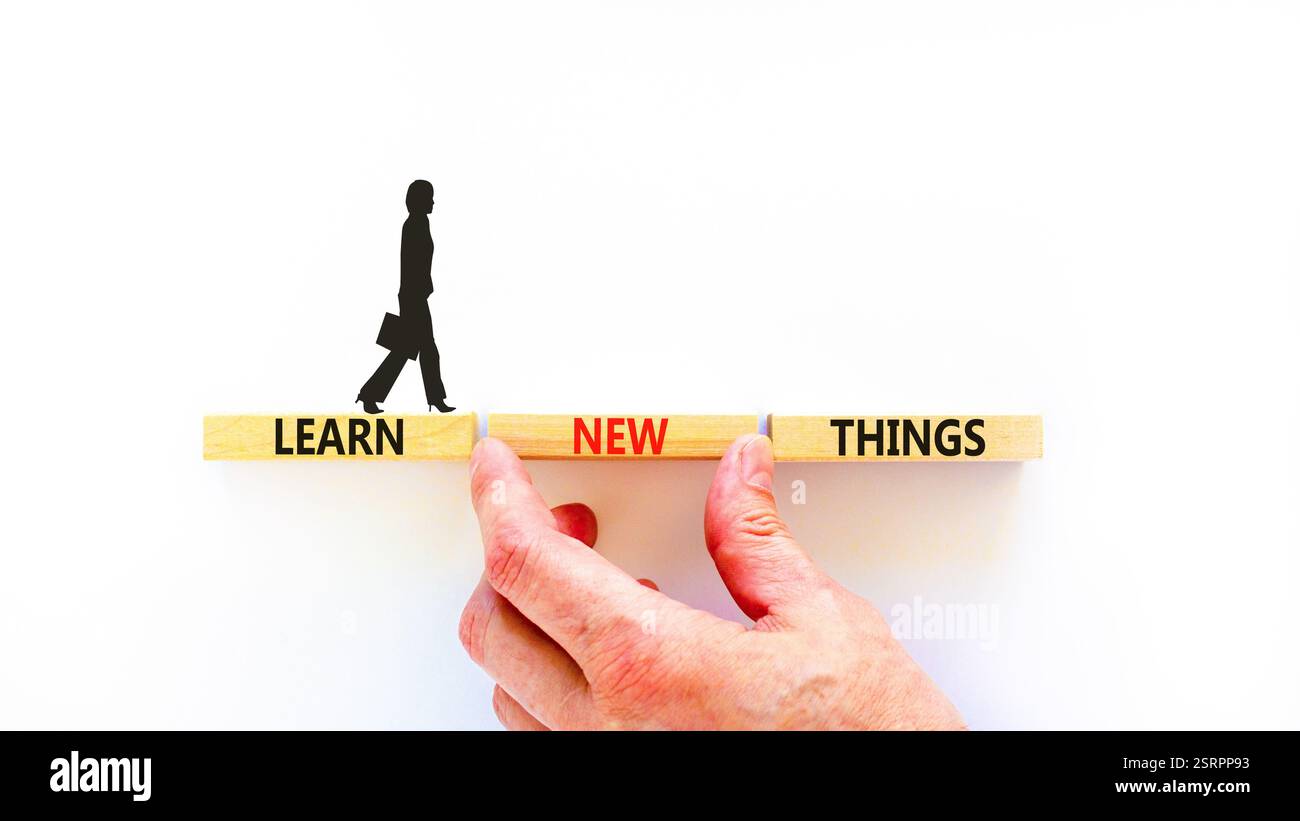 Learn new things symbol. Concept words Learn new things on beautiful ...