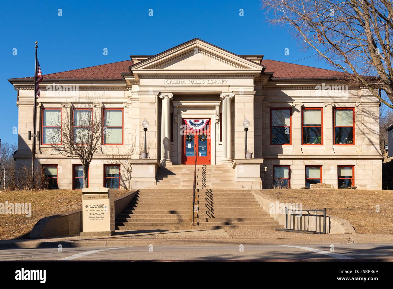 Exterior of the historic Carnegie Library, built in 1905, in downtown ...