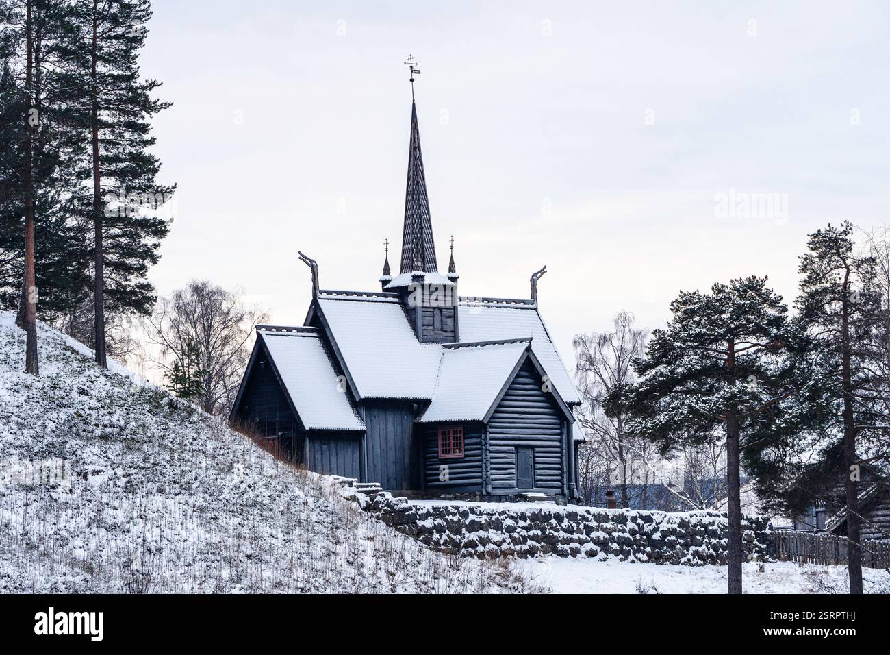 Garmo Stave Church in December Stock Photo - Alamy