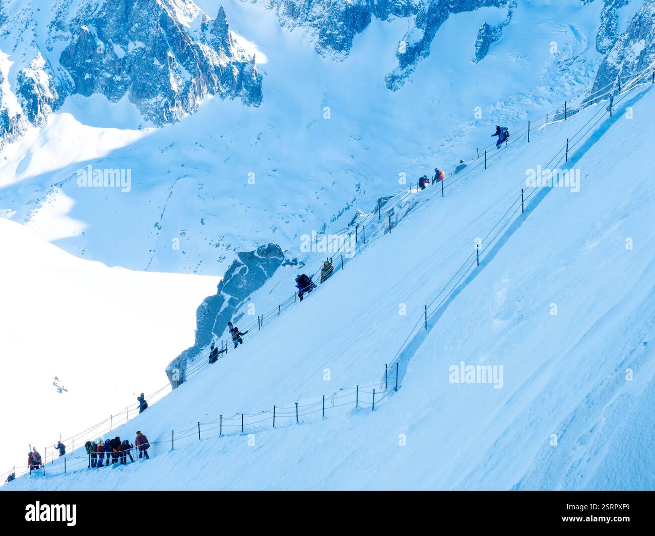 Chamonix-Mont-Blanc, France, January 21, 2025. Paragliding people with ...