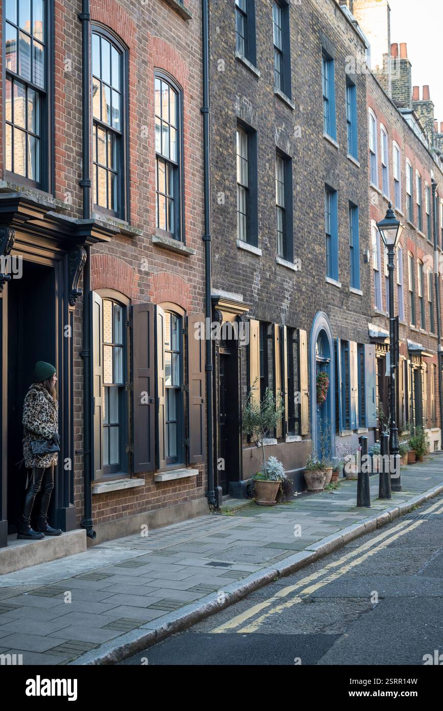 Gentrified street of terrace houses in East End, London, England, UK ...