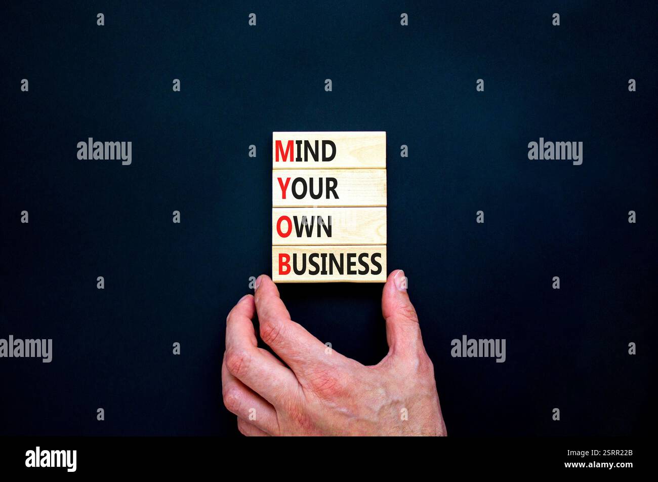 MYOB mind your own business symbol. Concept word MYOB Mind Your Own ...