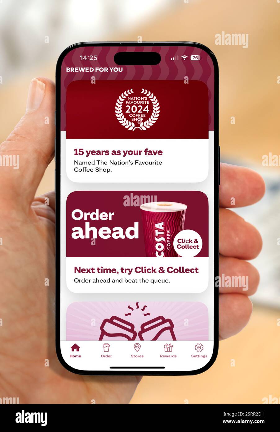 The Costa Coffee app on an iPhone 16 Plus Stock Photo - Alamy
