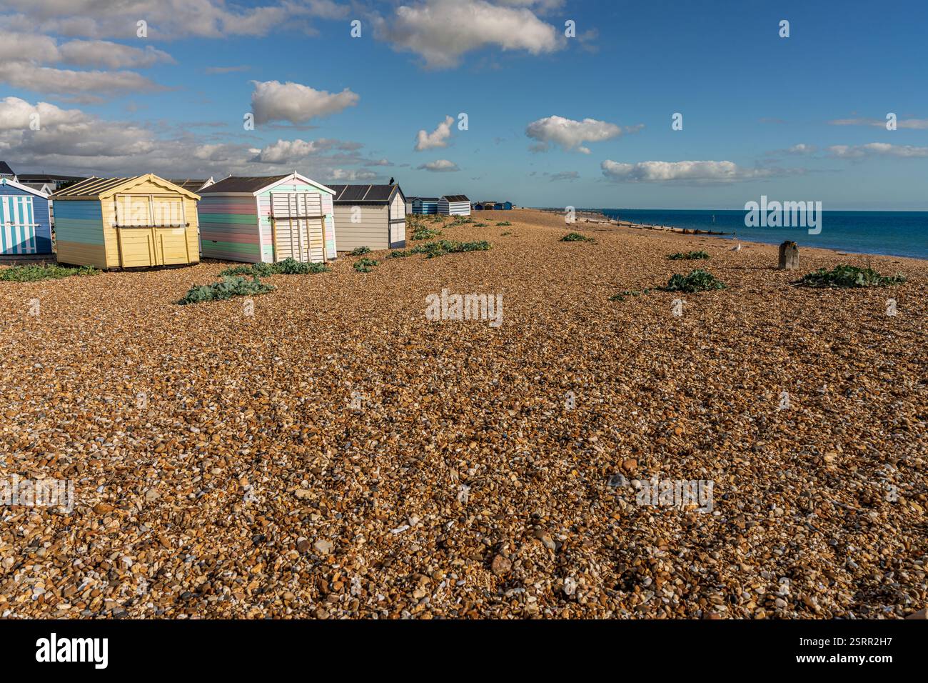 South Hayling, Hampshire, England, UK - October 02, 2022: Beach Huts on ...