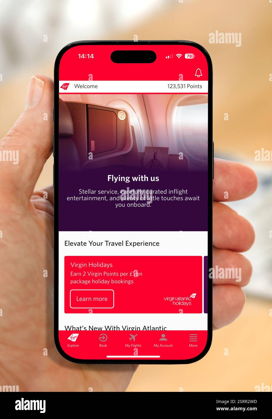 Virgin Atlantic app on an iPhone 16 Plus Stock Photo - Alamy