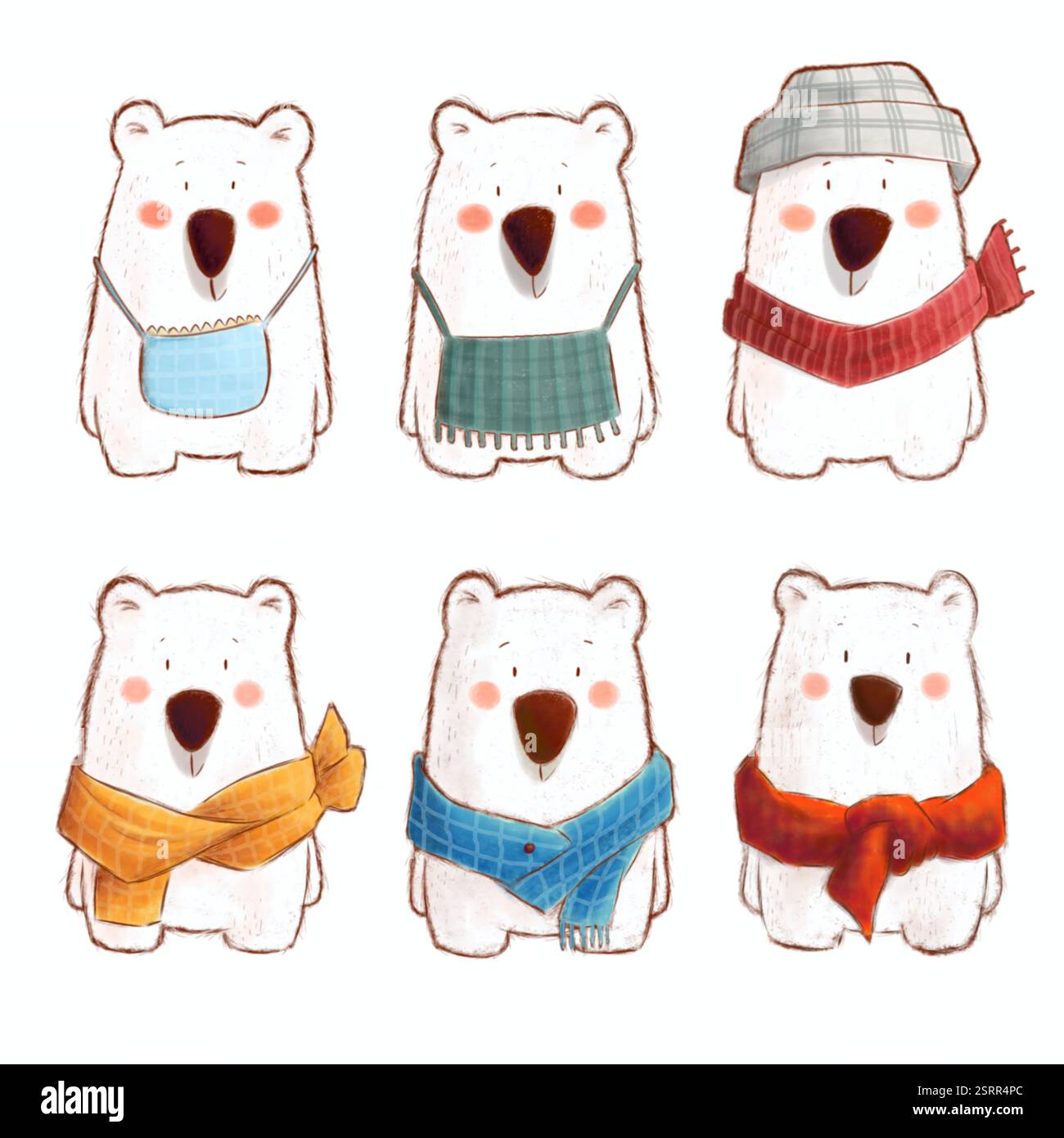 Polar bear drawing set Stock Photo - Alamy