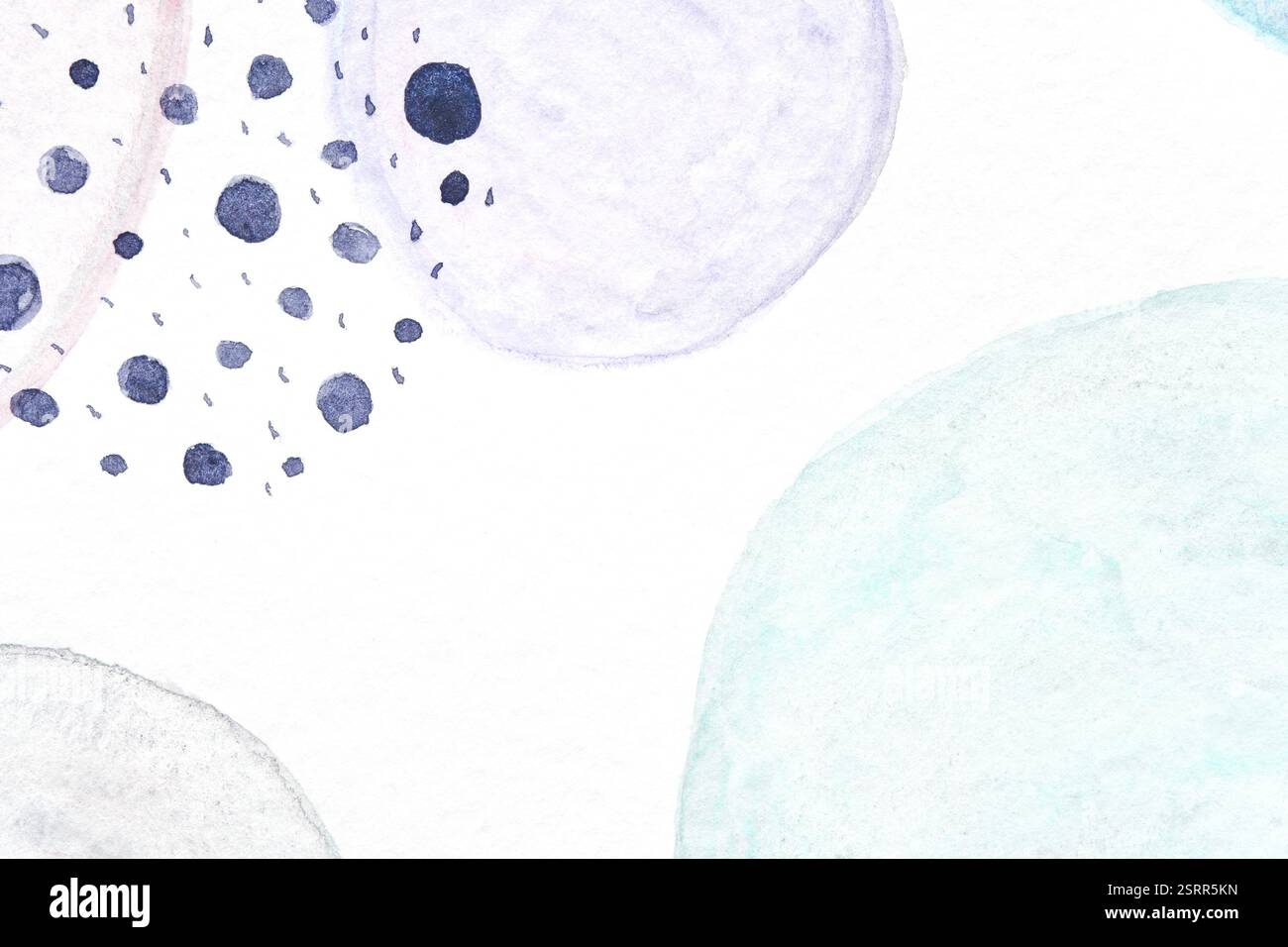 Abstract watercolor circles and dots in pastel shades creating a ...
