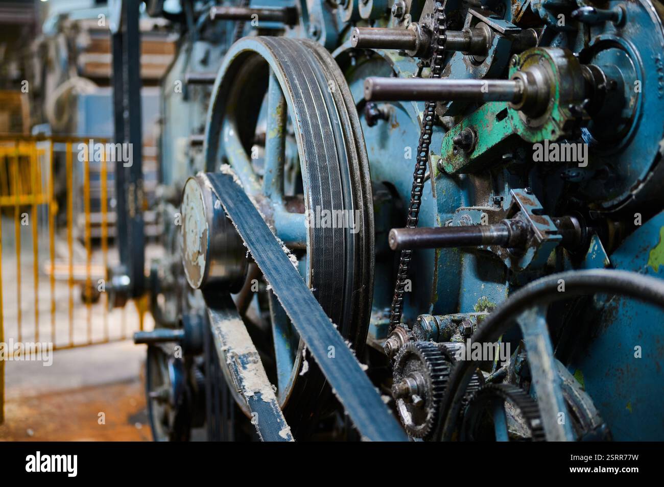 Industrial machinery in a historic factory showcasing the intricate ...