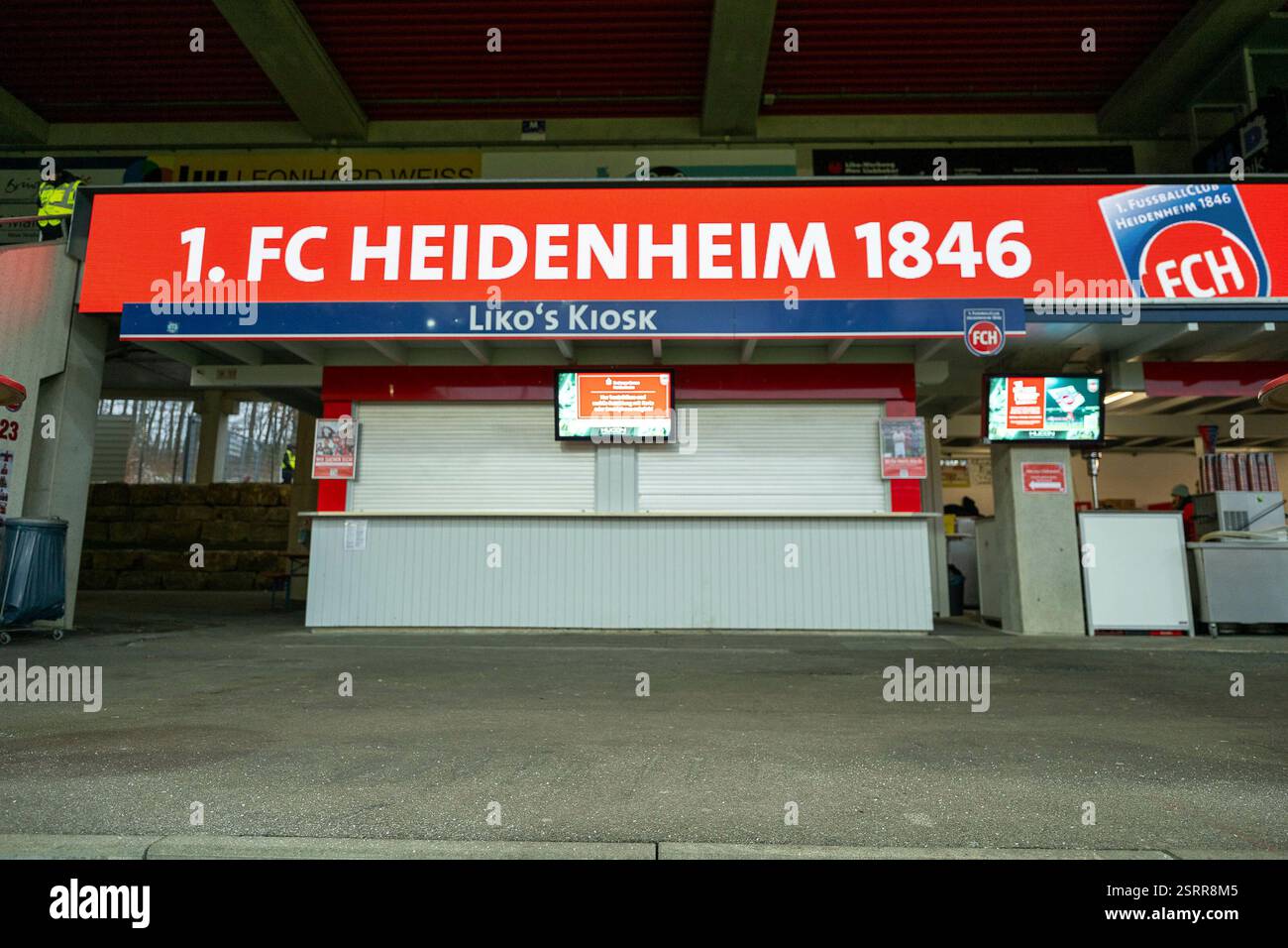 Heidenheim, Deutschland. 16th Feb, 2025. Kiosk im Stadion, Liko's Kiosk, GER, 1. FC Heidenheim ...