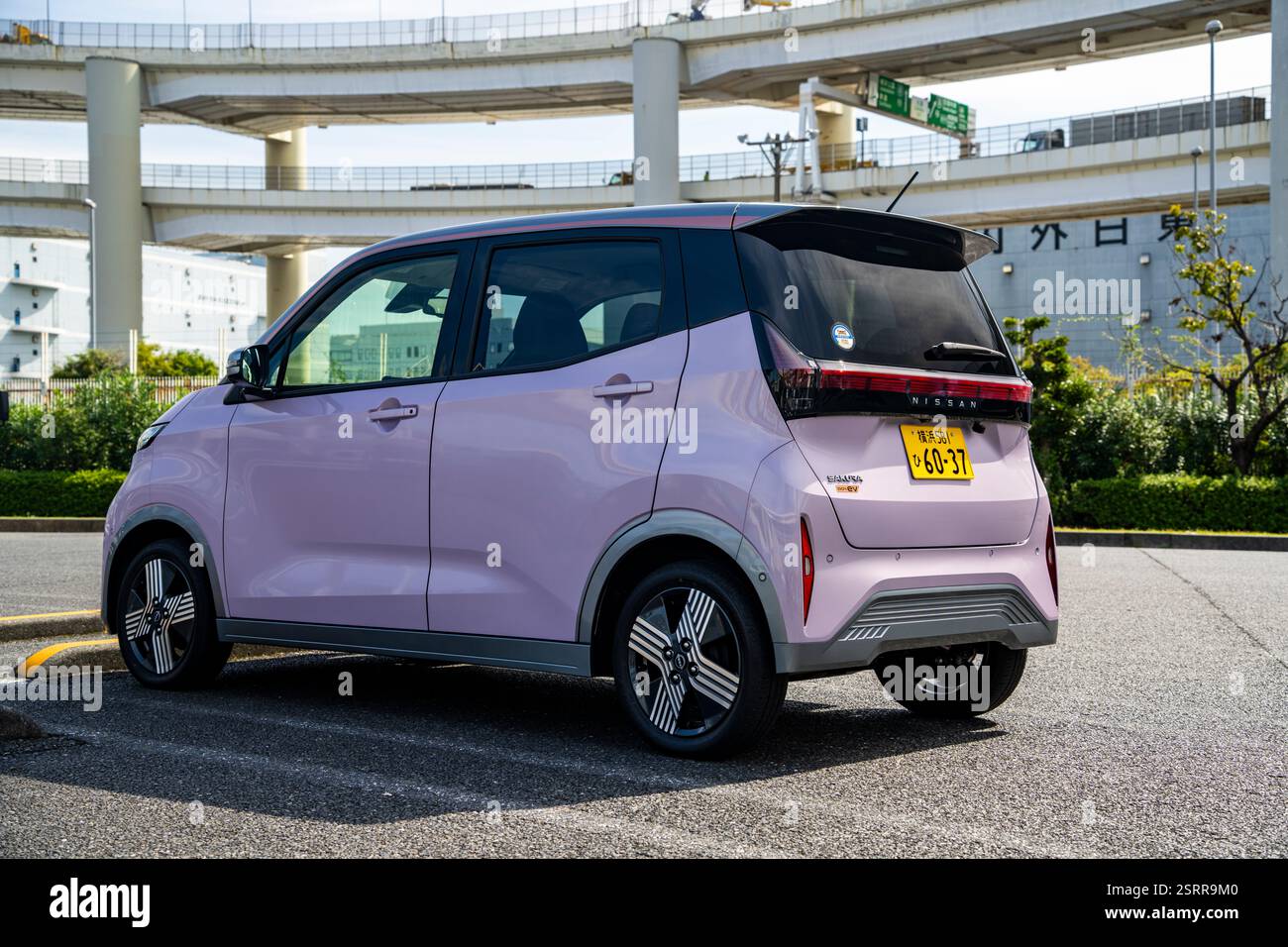 Nissan Sakura, an electric kei car, pictured on an official test drive ...