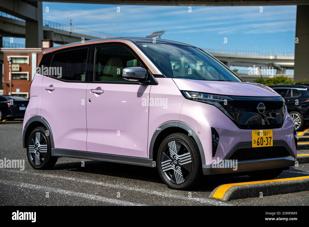 Nissan Sakura, an electric kei car, pictured on an official test drive ...