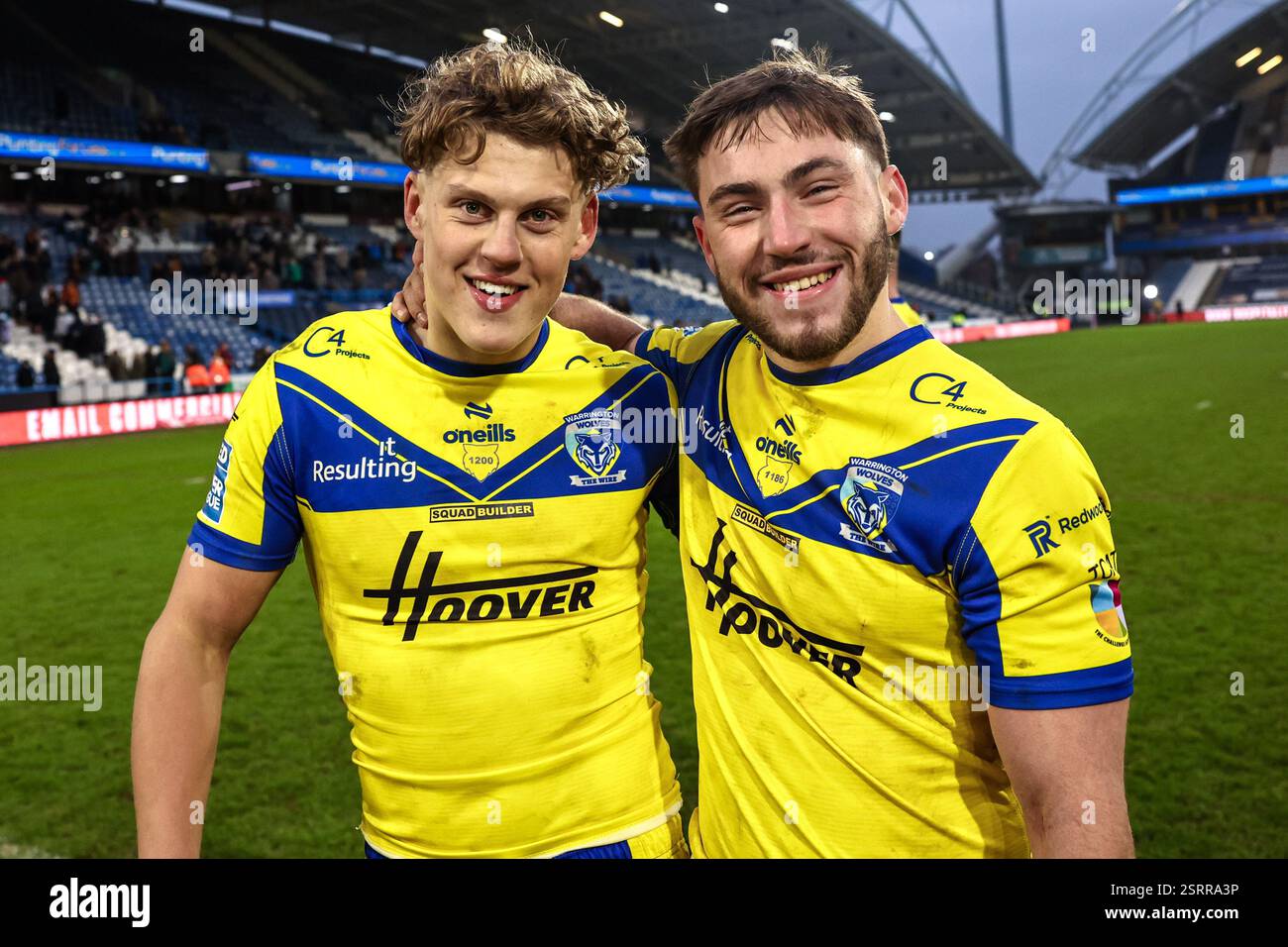 Huddersfield, UK. 16th Feb, 2025. Arron Lindop and Jordy Crowther of ...