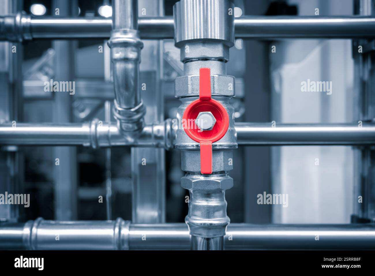Water supply wiring in the boiler room, metal and plastic pipes ...