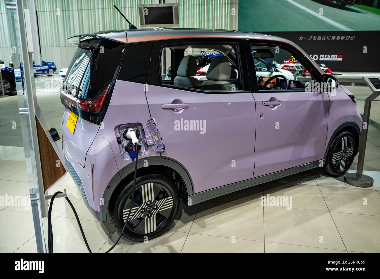 Nissan Sakura electric kei car on display at the Nissan Global ...