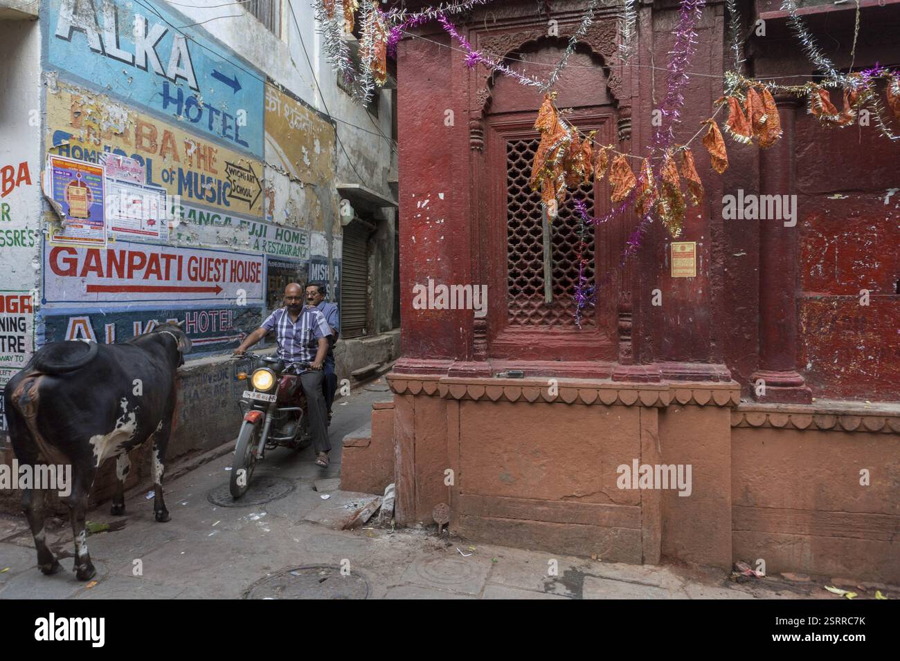 Narrow lanes of varanasi, uttar pradesh, india, asia Stock Photo - Alamy