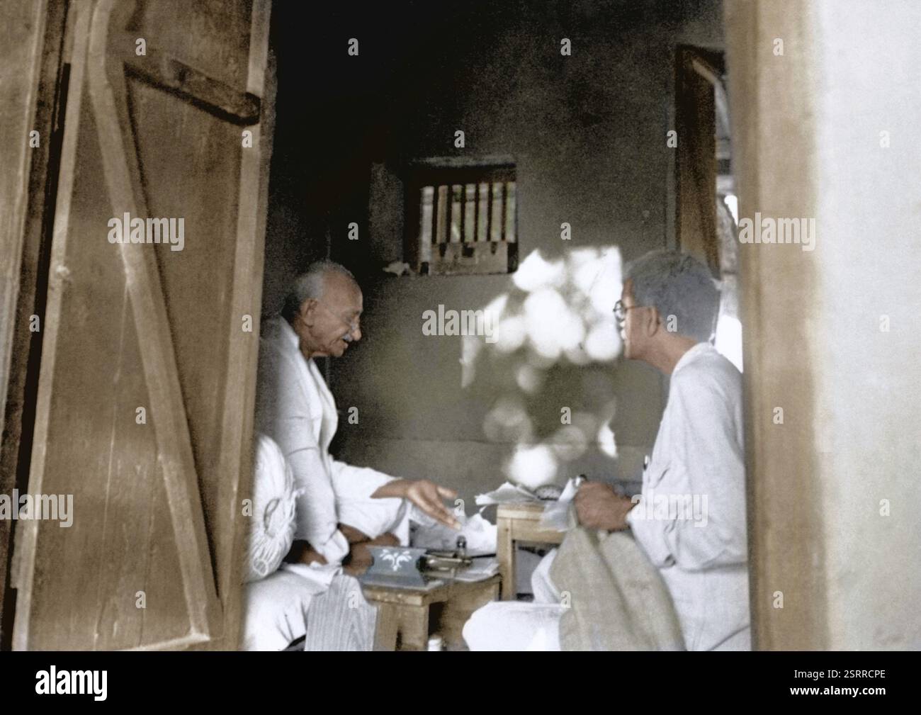 Mahatma Gandhi inside his hut, Wardha, Maharashtra, India, Asia ...
