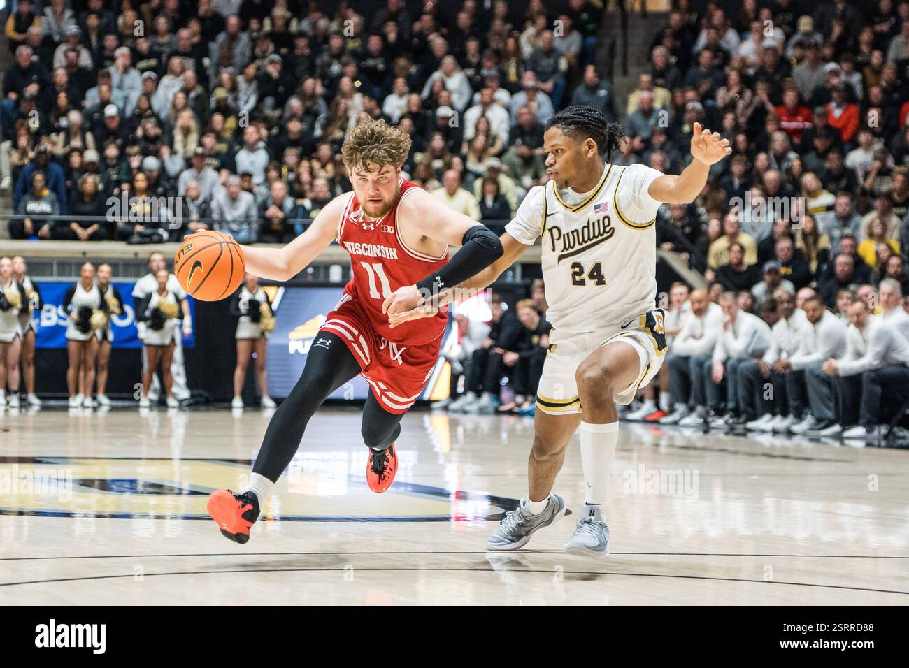 West Lafayette, Indiana, USA. 15th Feb, 2025. Wisconsin guard MAX ...