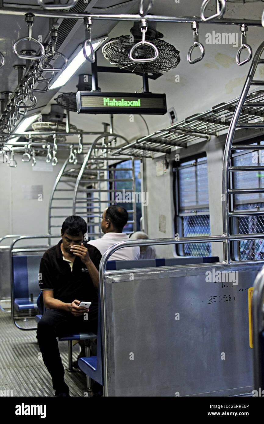 Indicator inside local train, Mahalaxmi Railway Station, Mumbai ...