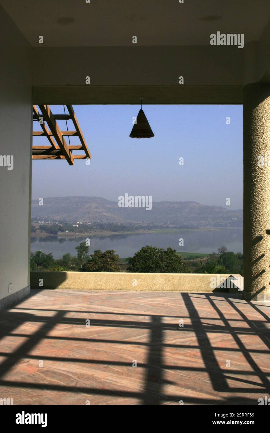 Abstract architectural of farm house facing beautiful scenery of ...