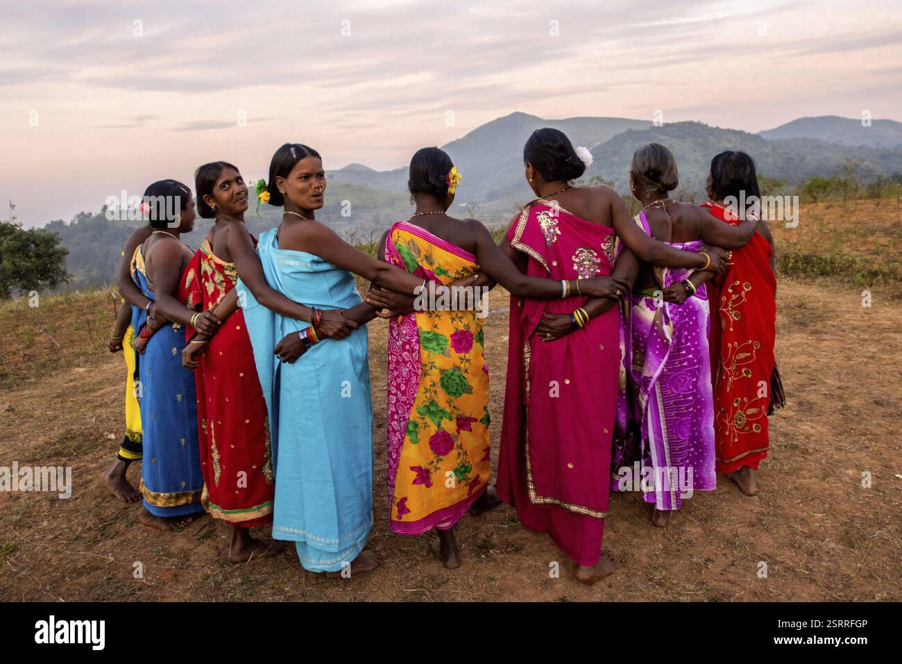 Women performing Dhimsa folk dance, Andhra Pradesh, India, Asia Stock ...