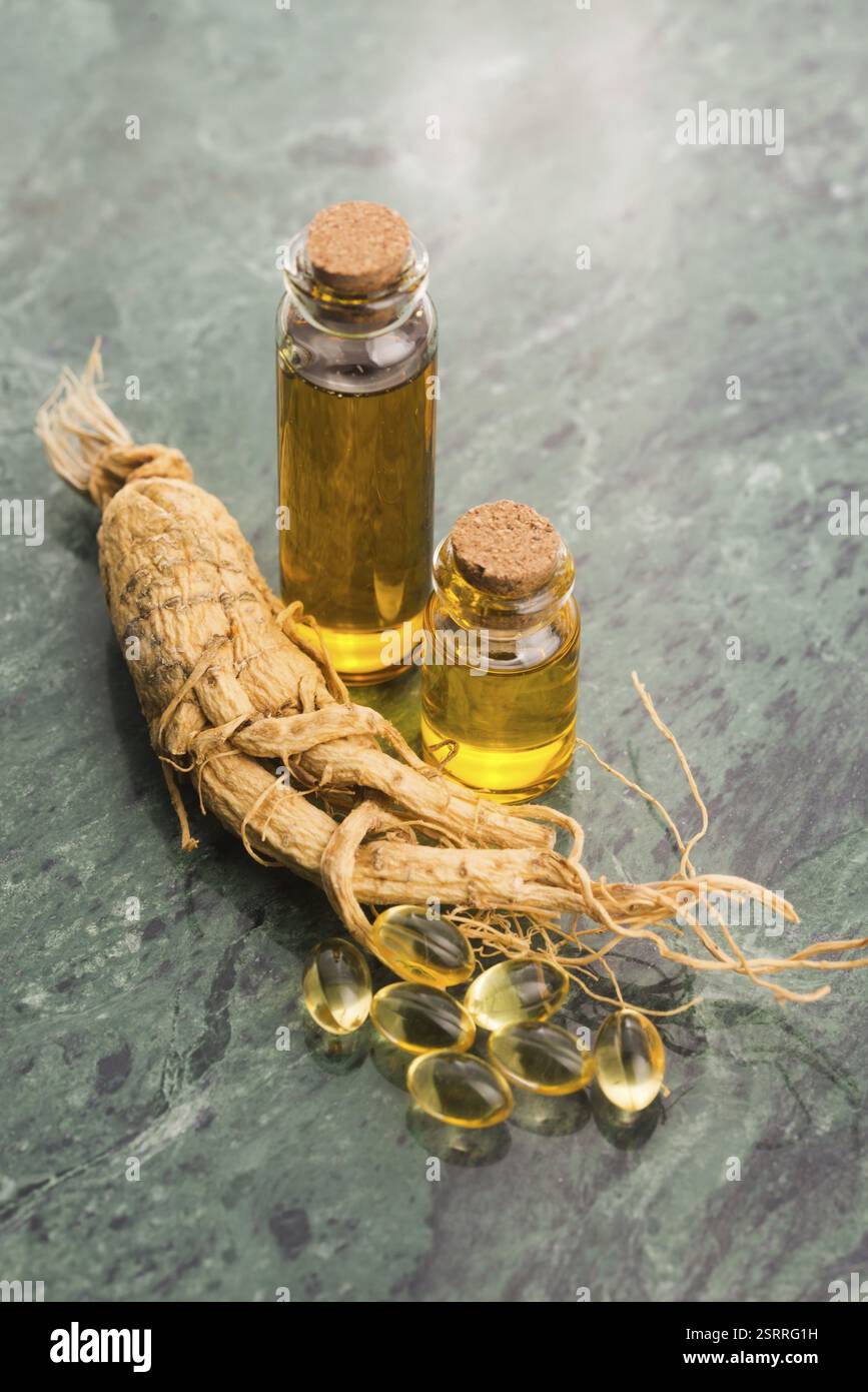 Extract of ginseng root Stock Photo - Alamy