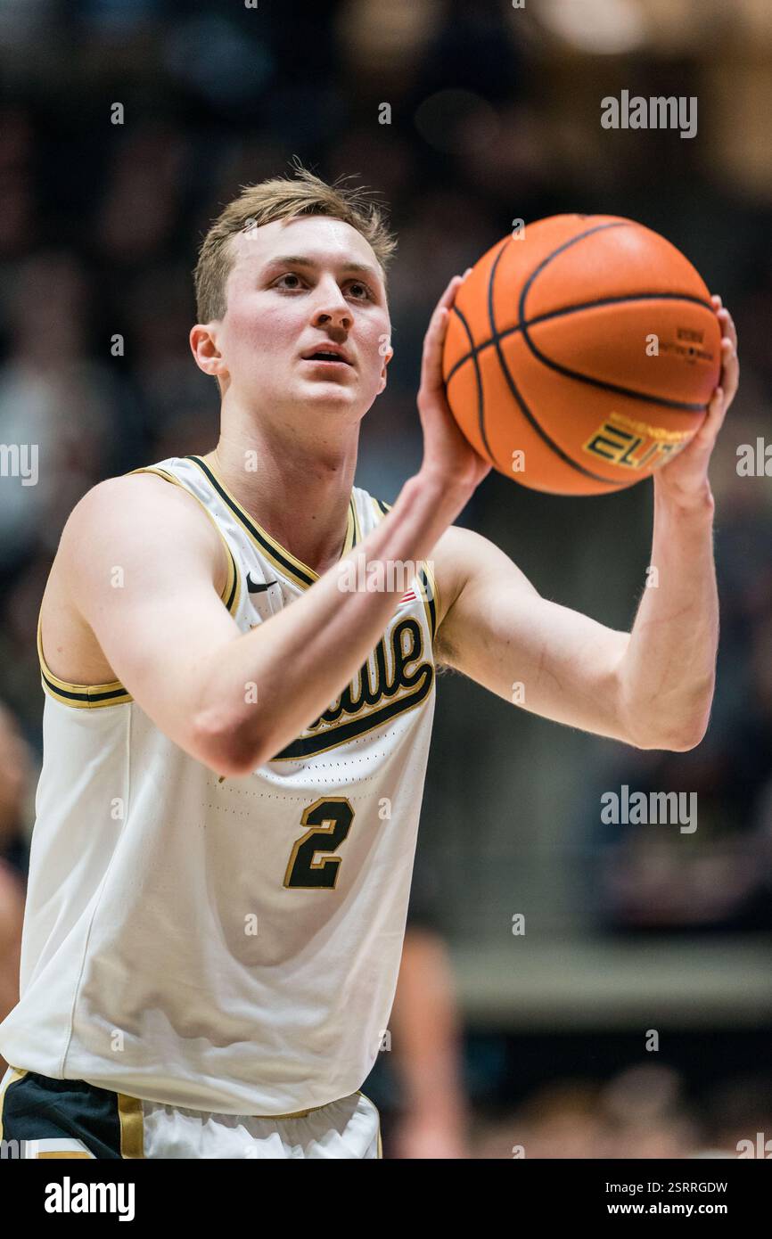 West Lafayette, Indiana, USA. 15th Feb, 2025. Purdue guard FLETCHER ...