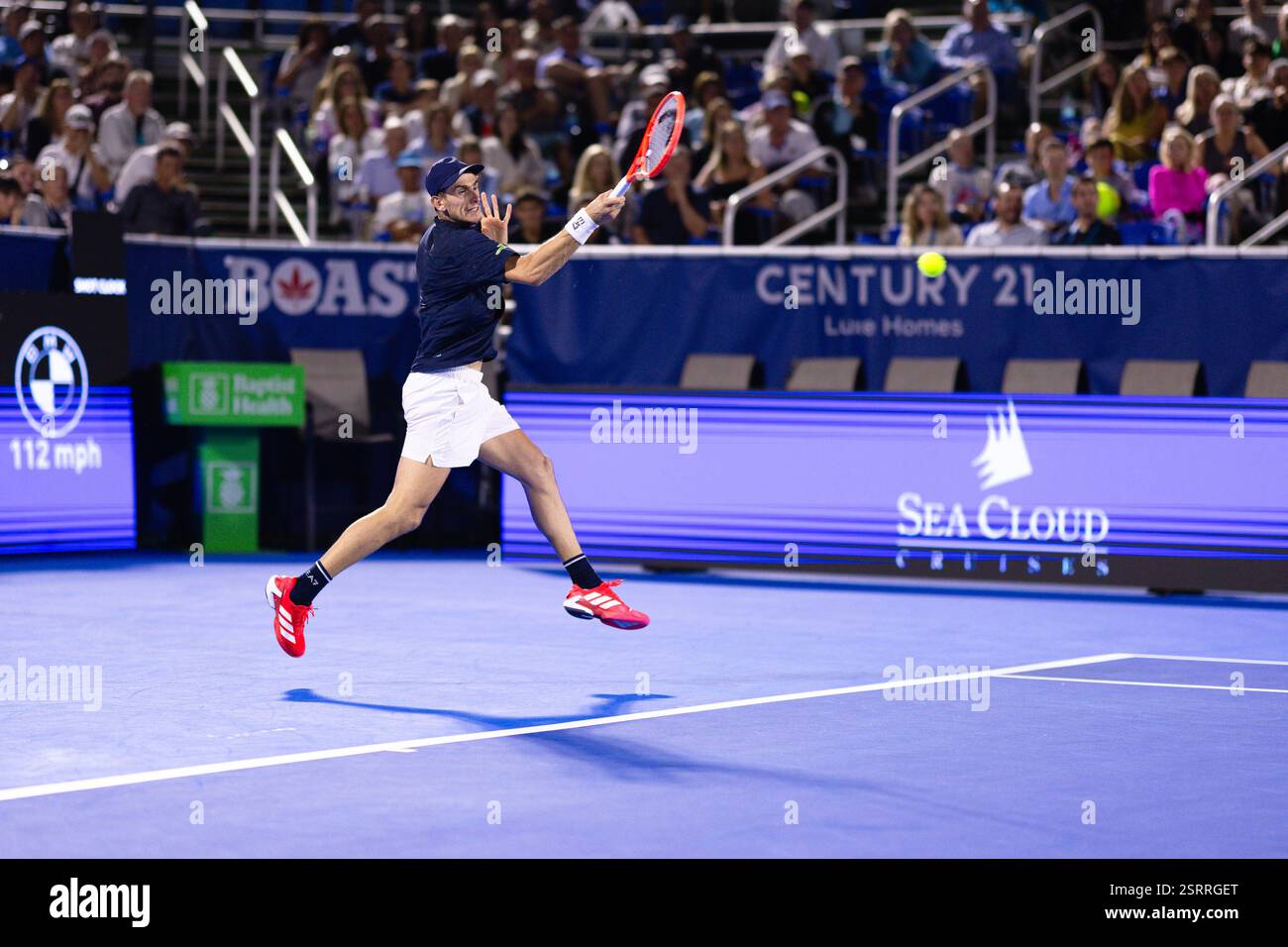 DELRAY BEACH, FLORIDA - FEBRUARY 15: Matteo Arnaldi of Italy returns a shot on Day Six of the ...