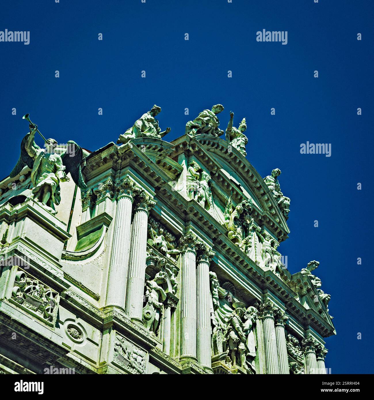 Ornate baroque architecture of a historic building in Venice, Italy ...