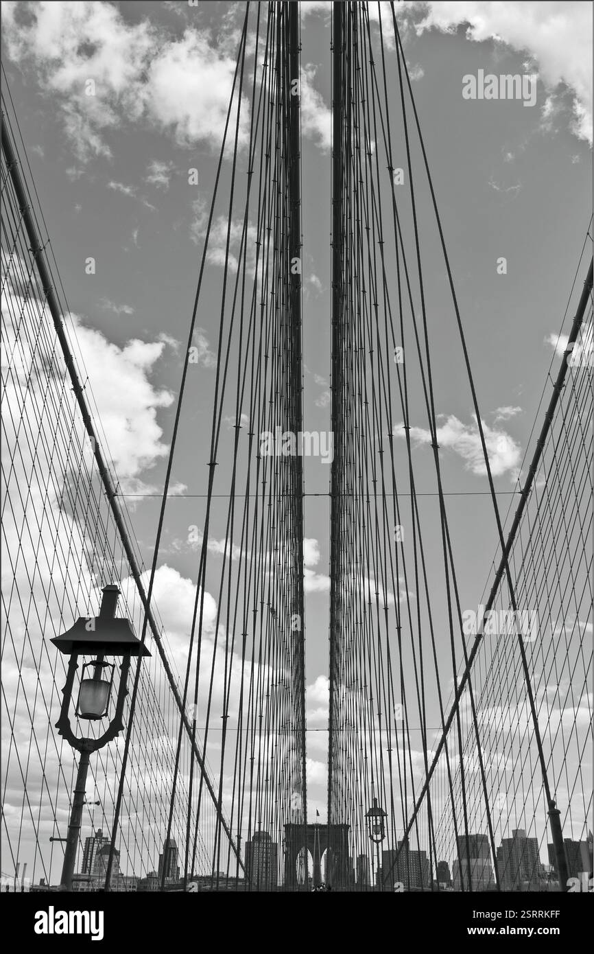 Brooklyn bridge cables, new york, usa Stock Photo - Alamy