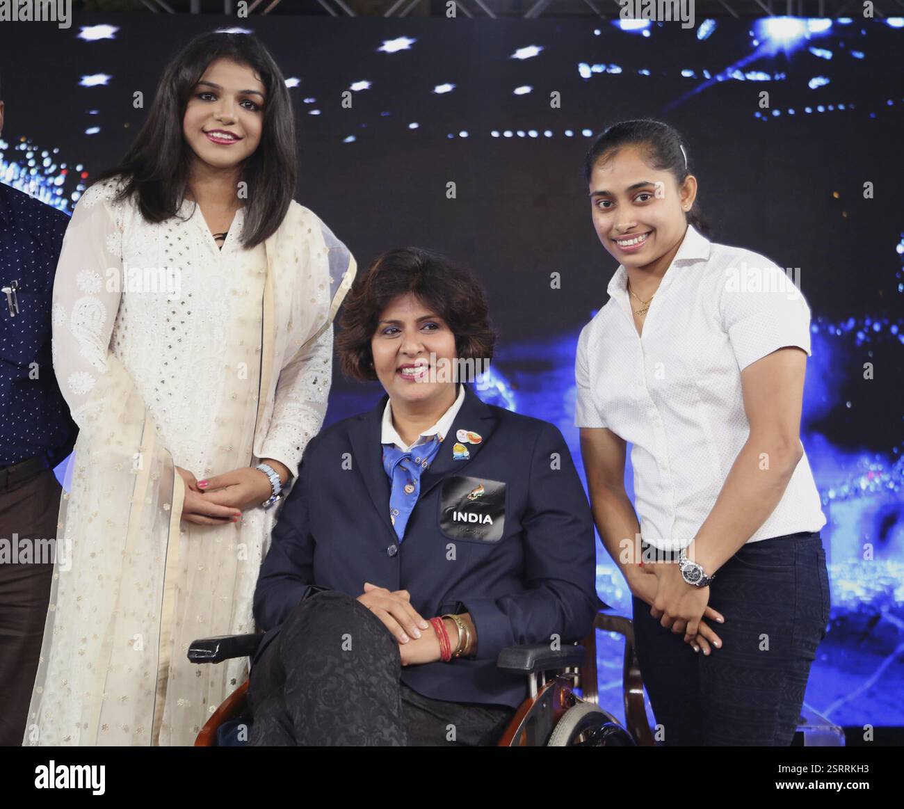 Indian wrestler Sakshi Malik Deepa Malik gymnast Dipa Karmakar during ...