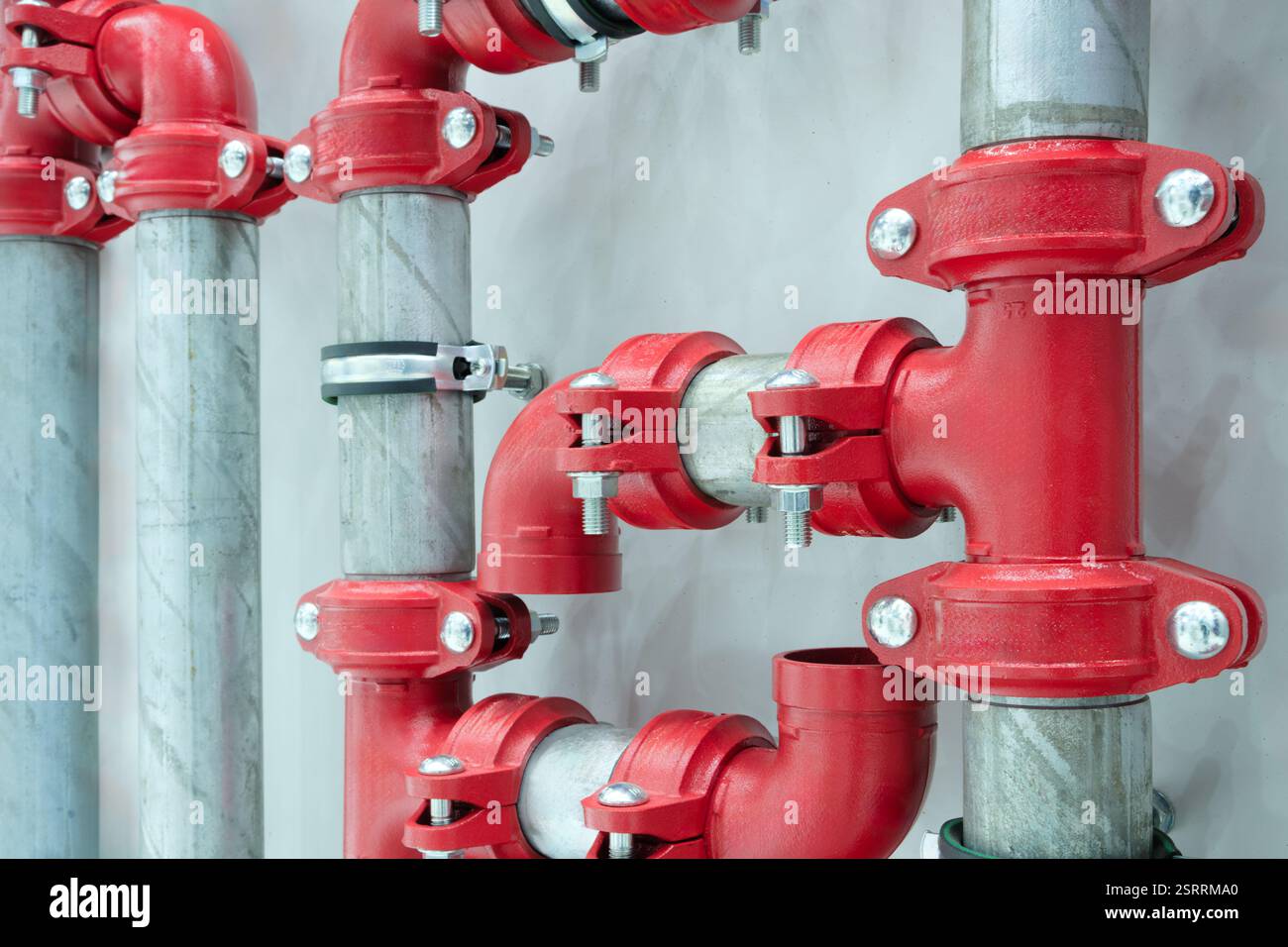Water supply wiring in the boiler room, metal and plastic pipes ...