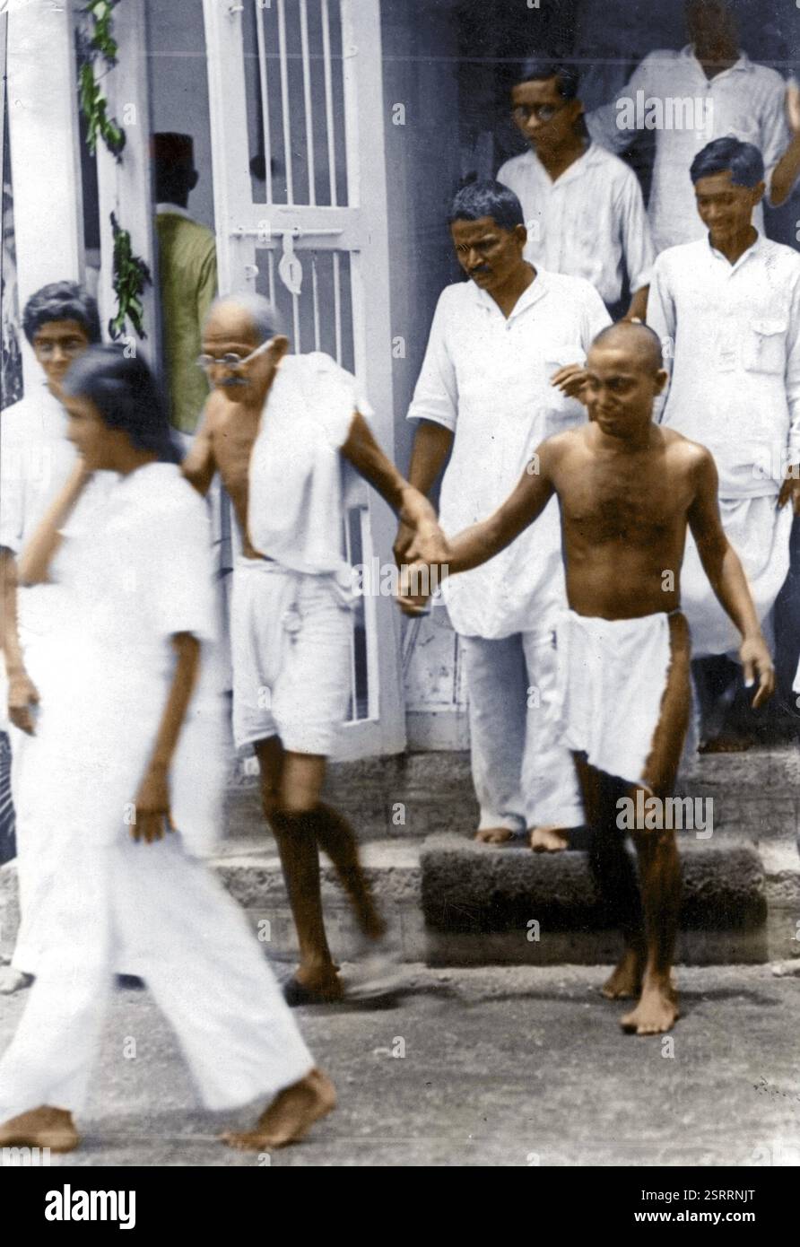 Mahatma Gandhi with fasting Bhansali, India, Asia, 1936, Asia Stock ...