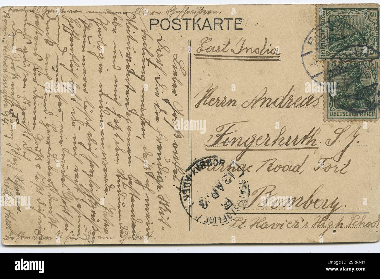 Post karte germany, postage stamps, india, asia Stock Photo - Alamy