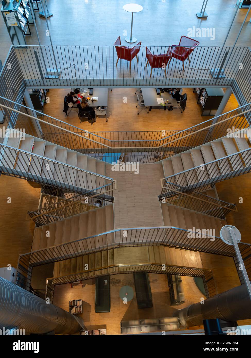 Tromso, Norway - April 26, 2023: Interior of the public library. Arctic ...