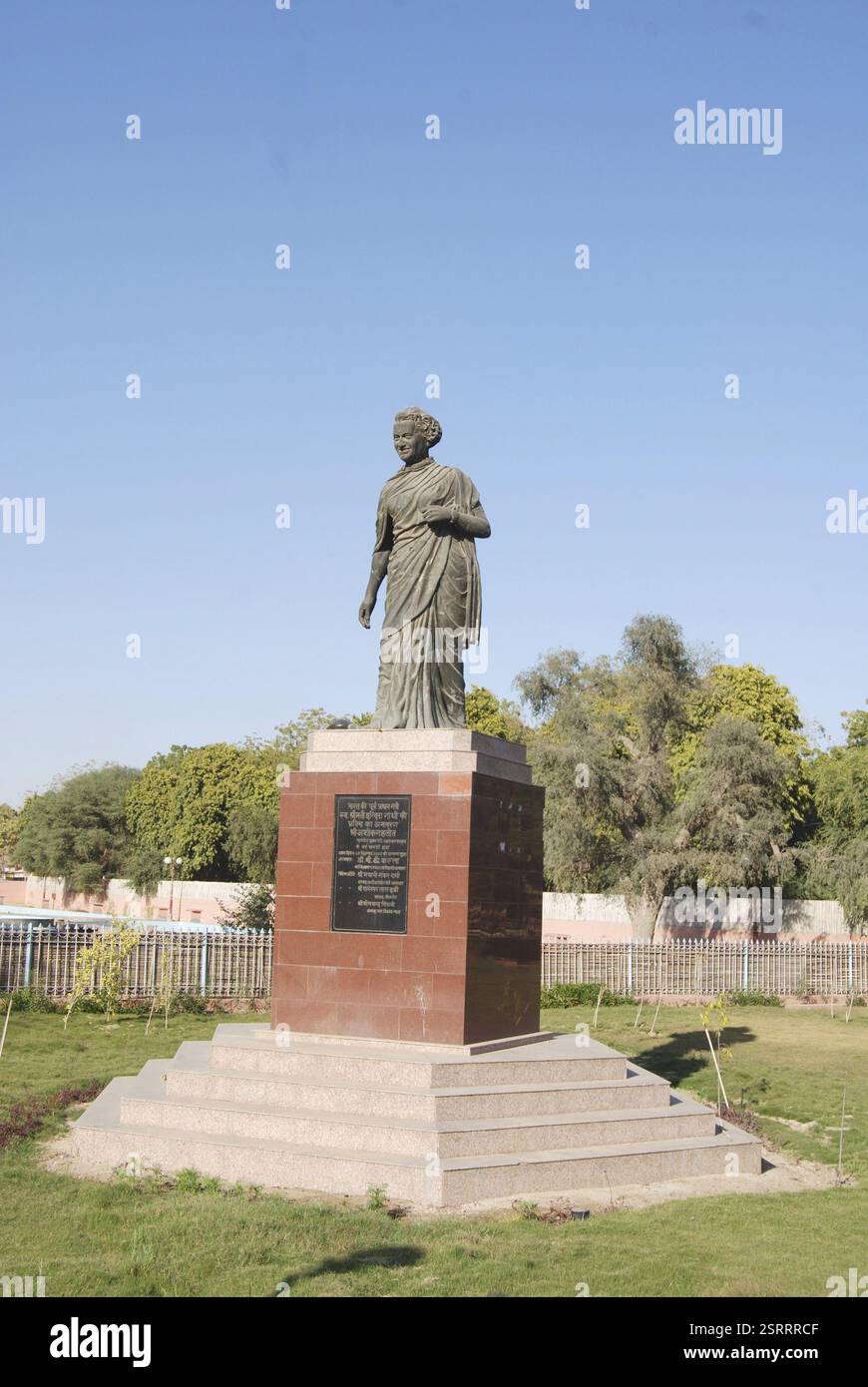 Statue of late prime minister Indira Gandhi in garden of Bikaner ...