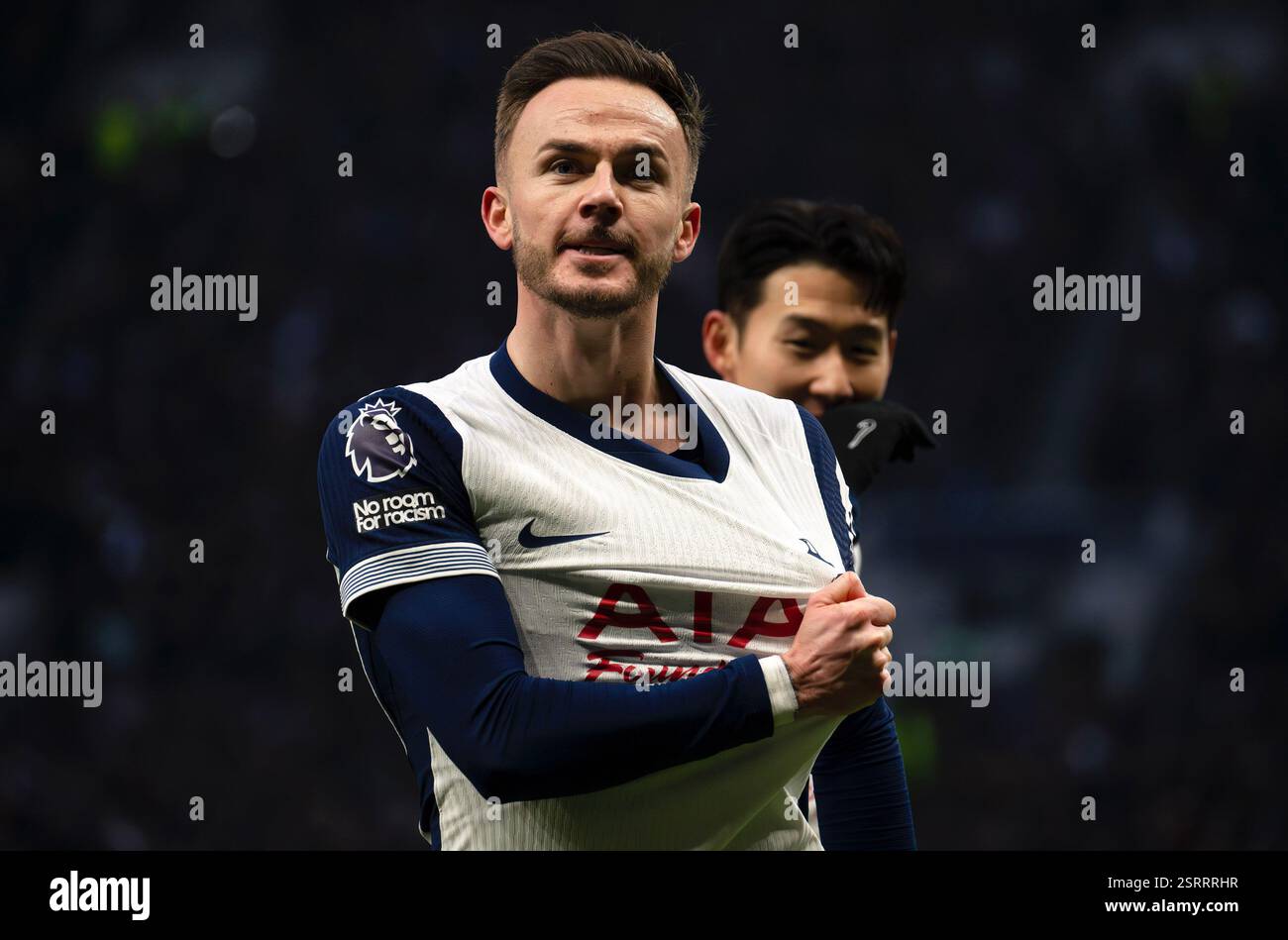 London, UK. 16th Feb, 2025. James Maddison of Tottenham Hotspur ...