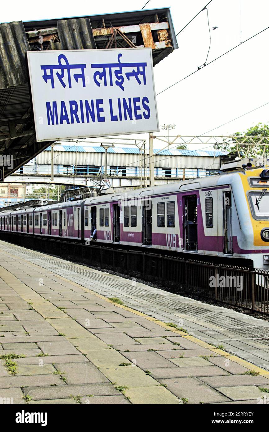 Marine lines railway station, Mumbai, Maharashtra, India, Asia Stock ...