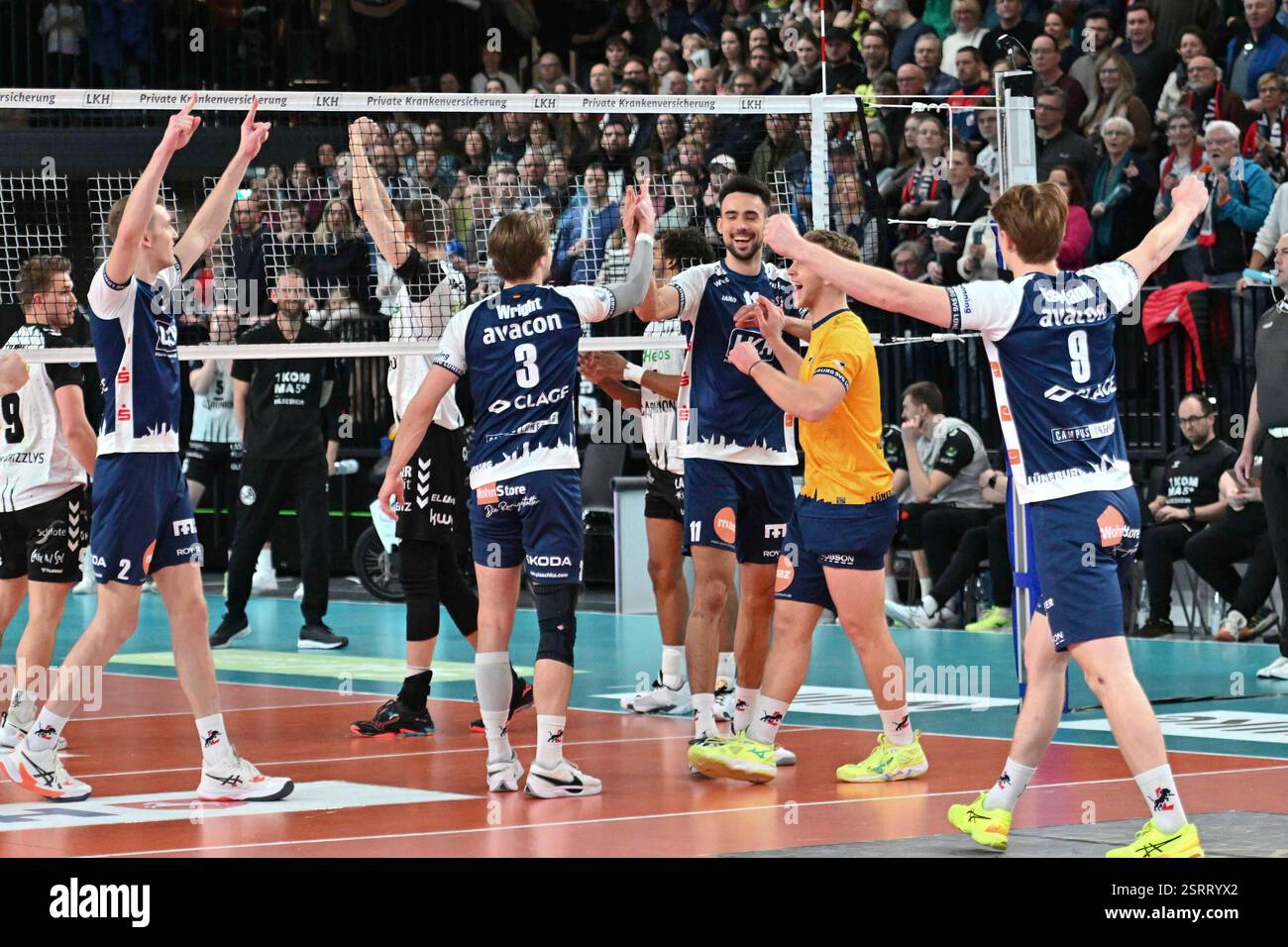 16.02.2025, LKH Arena, Lueneburg, GER; 1. VBL, SVG Lueneburg vs Helios ...