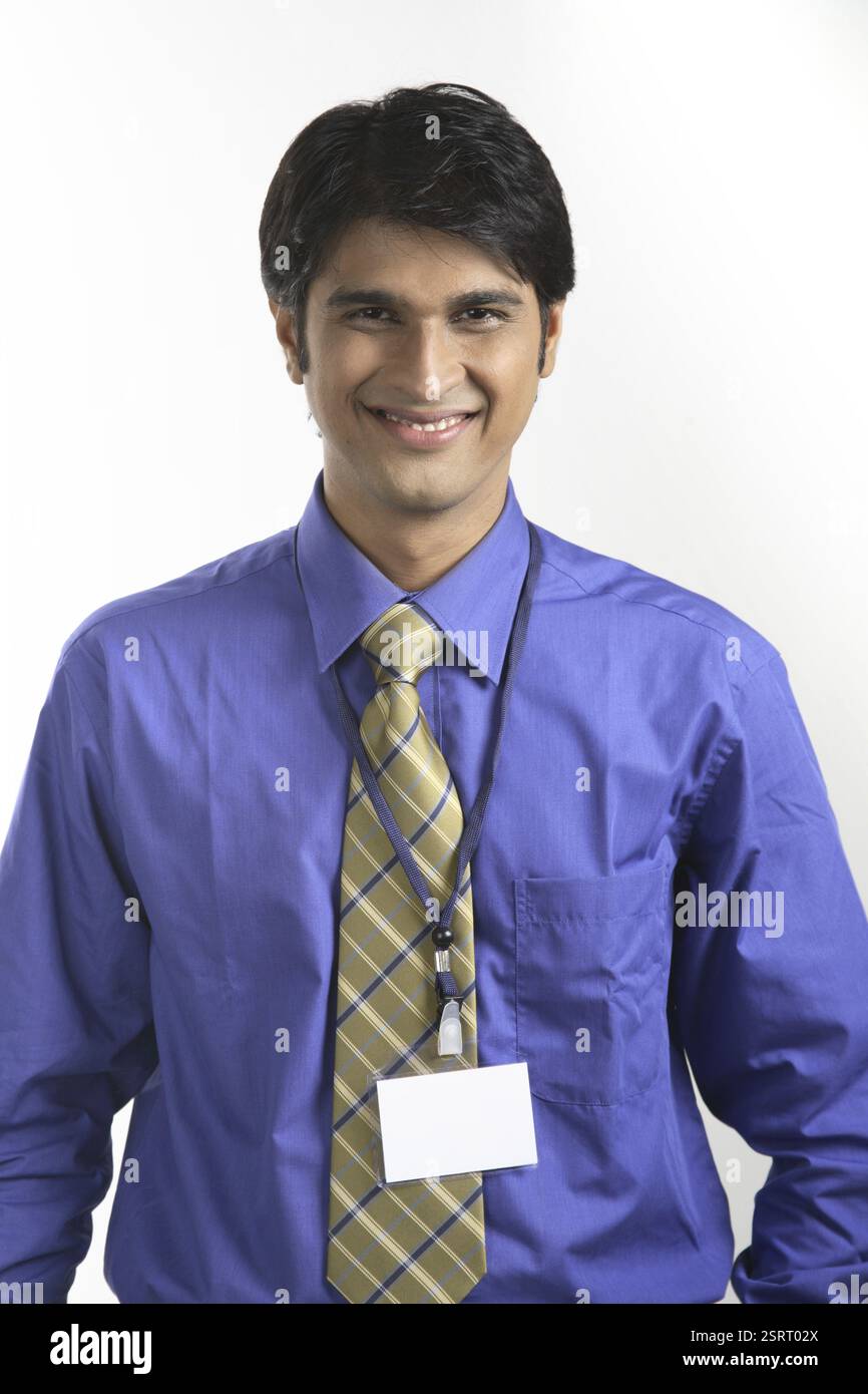 Executive wore Identity card with strap around neck MR#687M Stock Photo ...