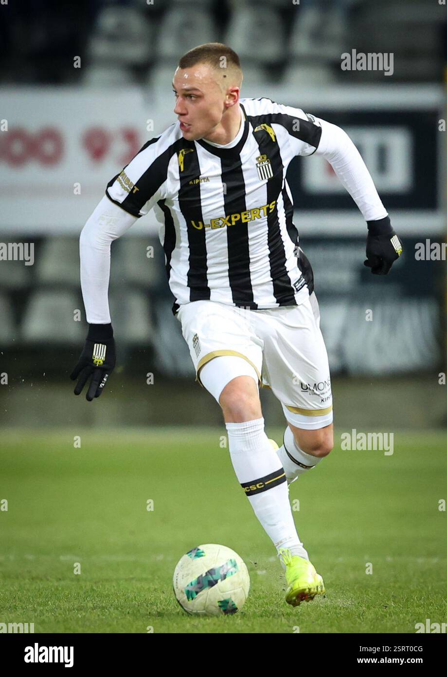 Charleroi, Belgium. 16th Feb, 2025. Charleroi's Nikola Stulic pictured ...